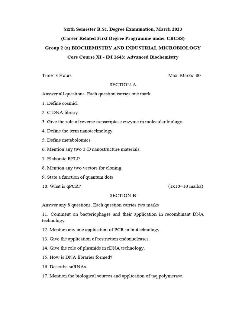 Advanced Biochemistry | PDF | Molecular Cloning | Recombinant Dna
