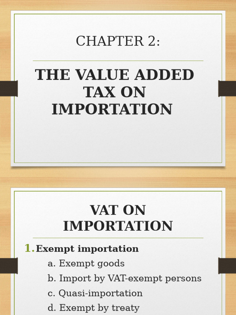 VAT Exemptions on Importation Explained | PDF | Value Added Tax | Food ...