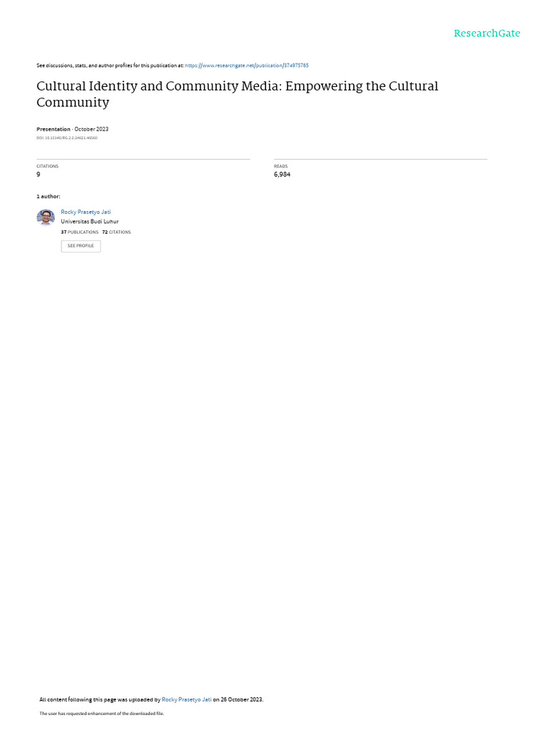 Cultural Identity in Community Media | PDF | Identity (Social Science ...