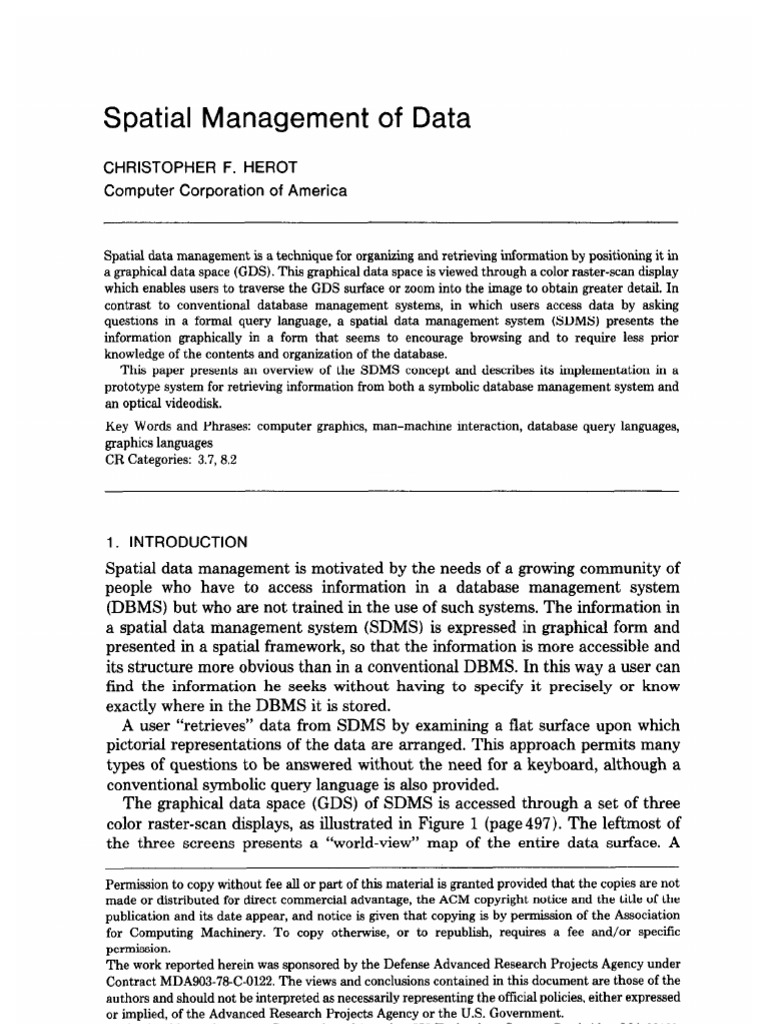 Spatial Management of Data | PDF | Graphics | Databases