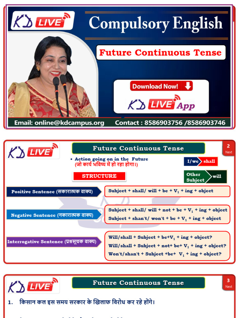 Future Continuous Comp. English | PDF