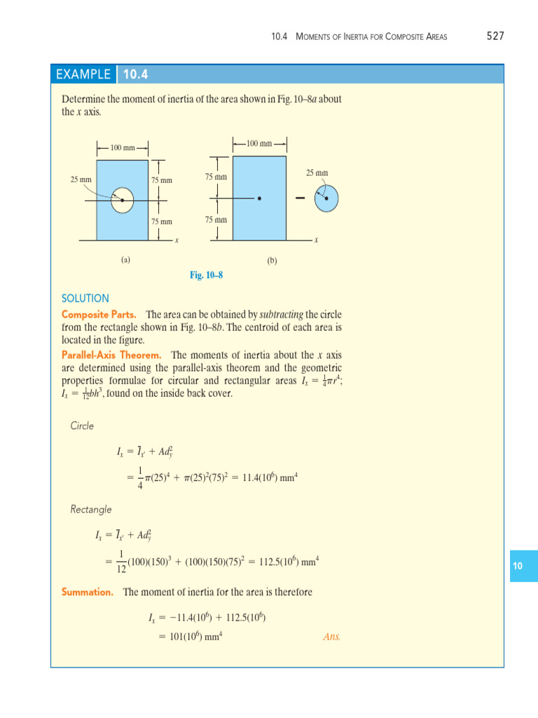 Composite Area Moment of Inertia Calculations | PDF | Area | Mathematics