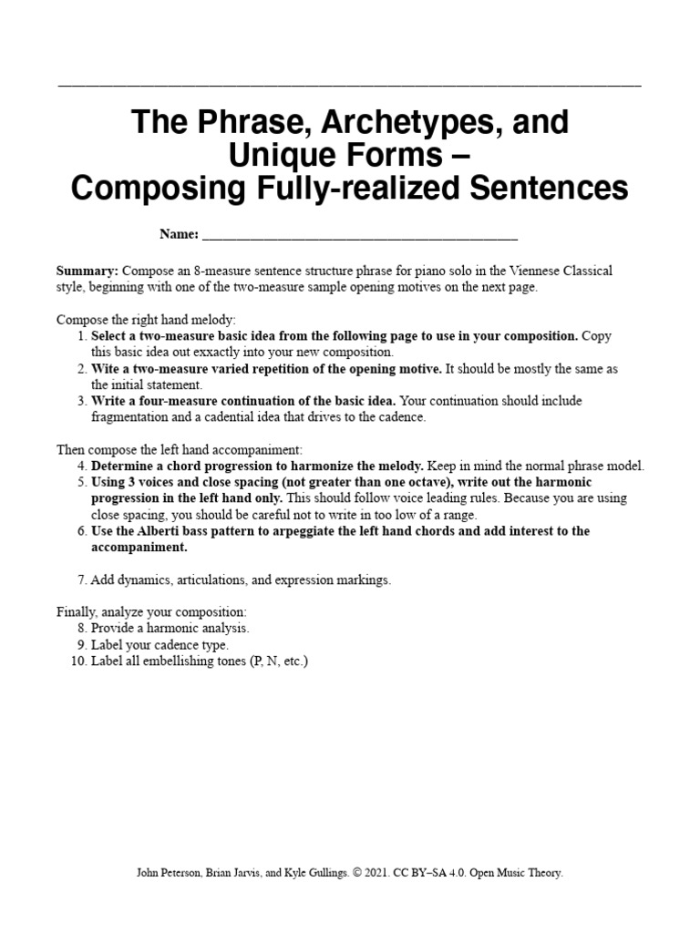Composing 8-Measures in Classical Style | PDF | Musical Forms ...