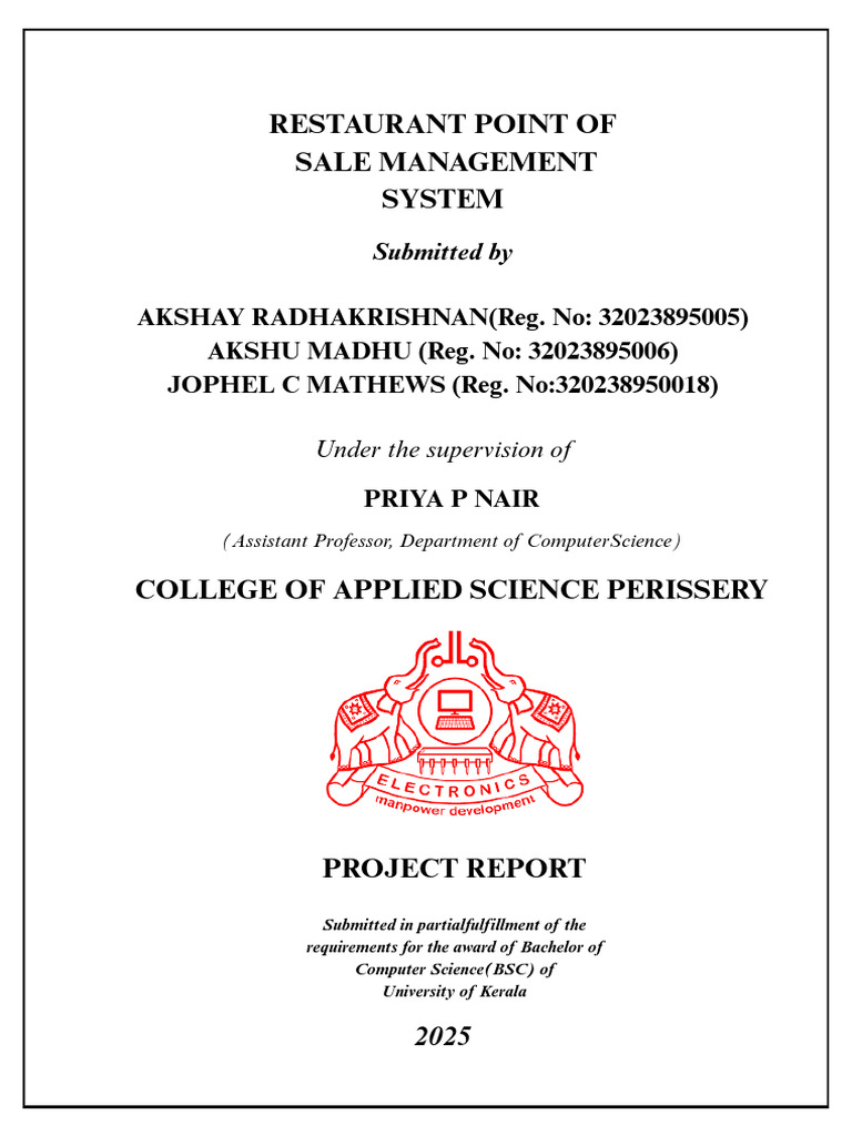 Restaurant POS Management System Report | PDF | My Sql | Html Element