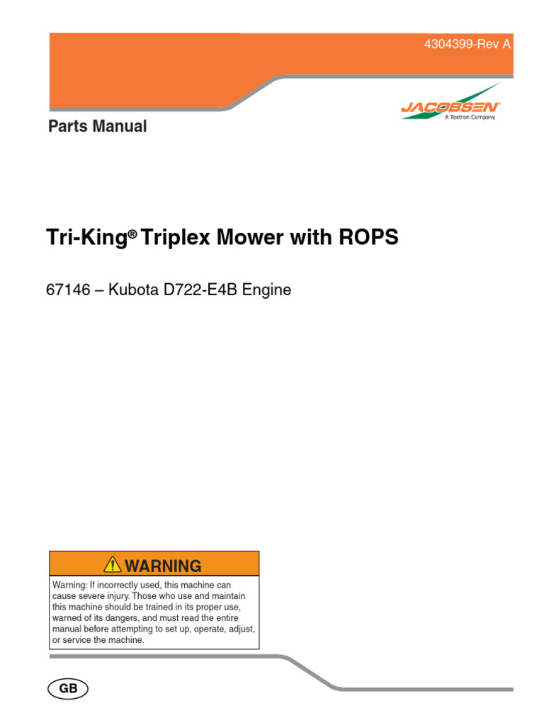 Tri-King® Triplex Mower With ROPS | PDF | Screw | Washer (Hardware)