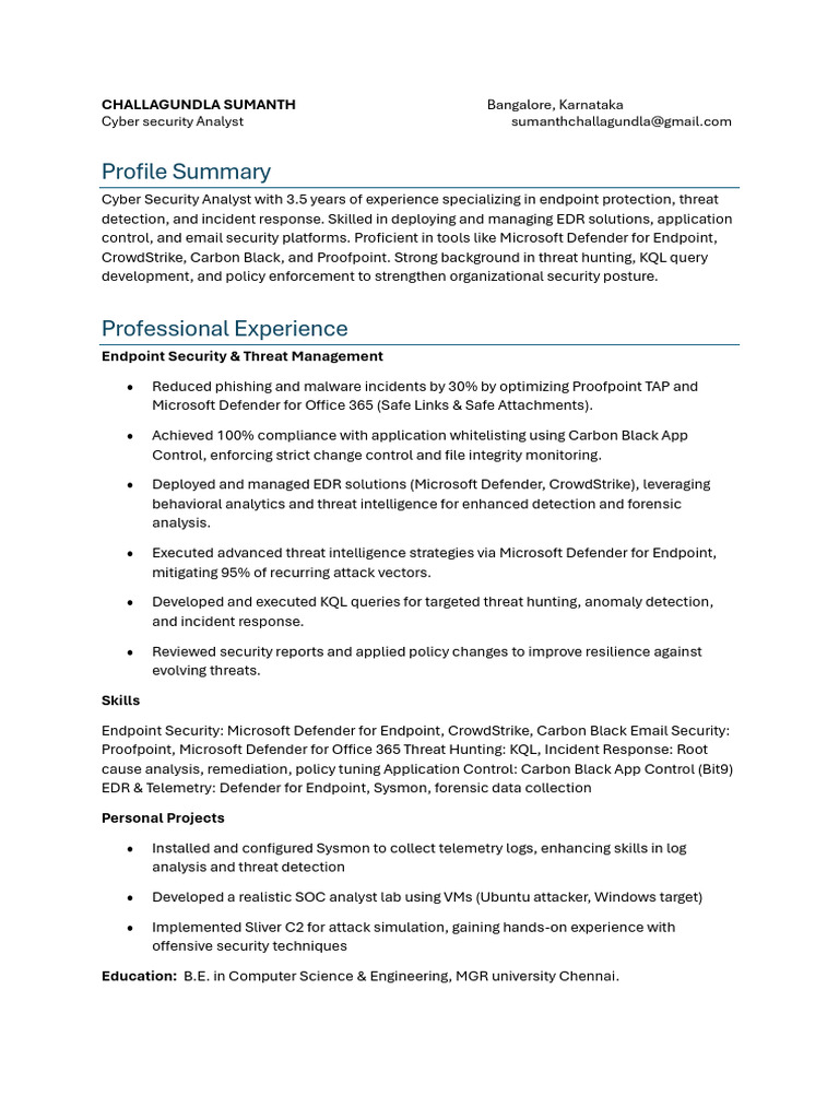 Sumanth Challagundlae | PDF