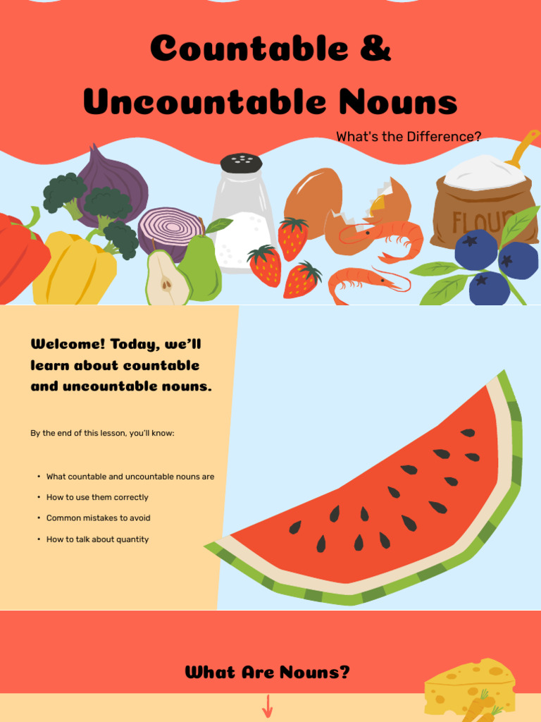 Countable vs Uncountable Nouns Explained | PDF | Noun | Plural