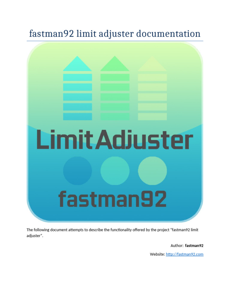 Fastman92 Limit Adjuster Guide | PDF | Library (Computing) | Computer File