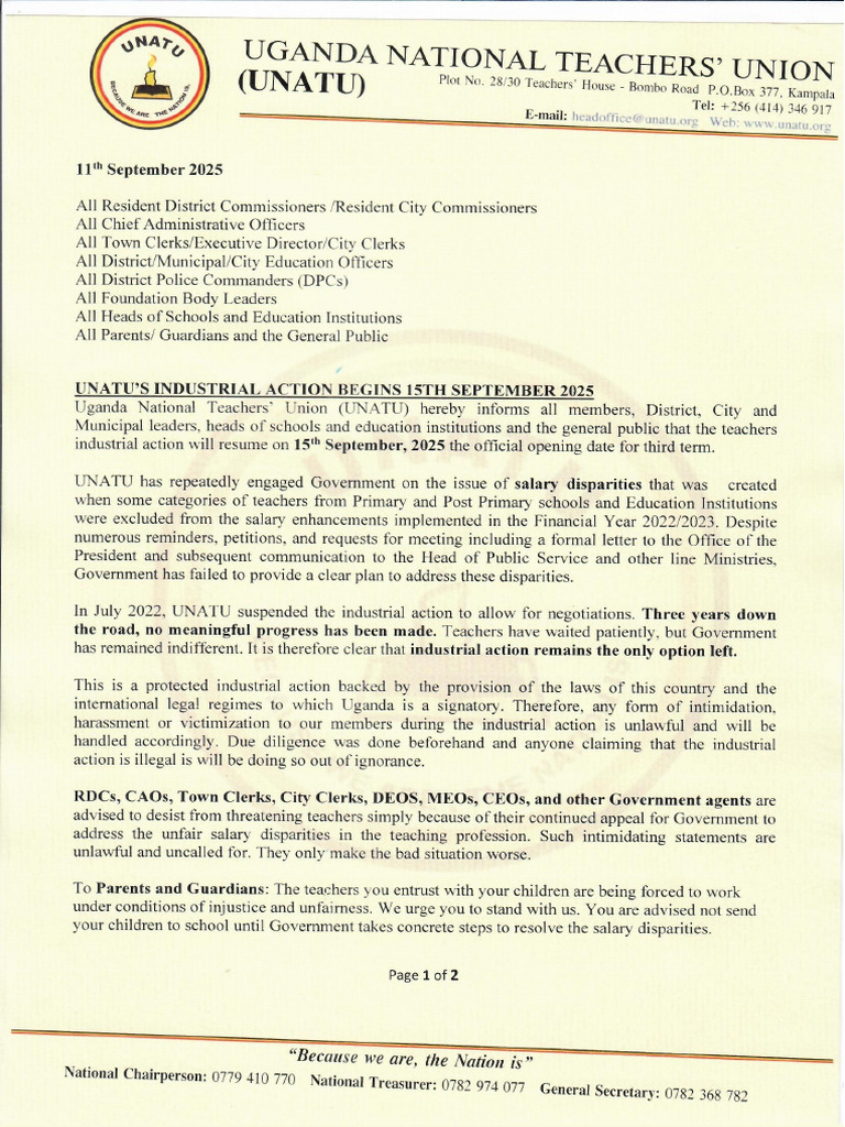 Letter To All Stakeholders On Industrial Action | PDF