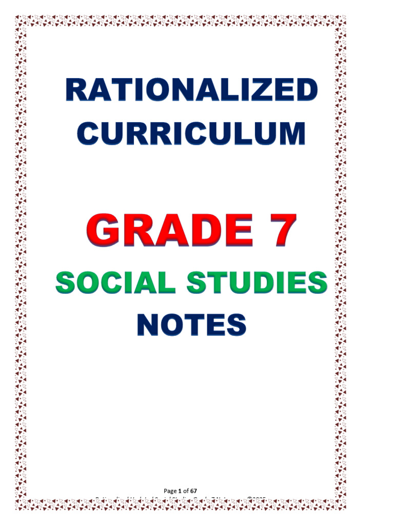 Grade 7 Rationalized Social Studies Complete Notes | PDF | Thought ...