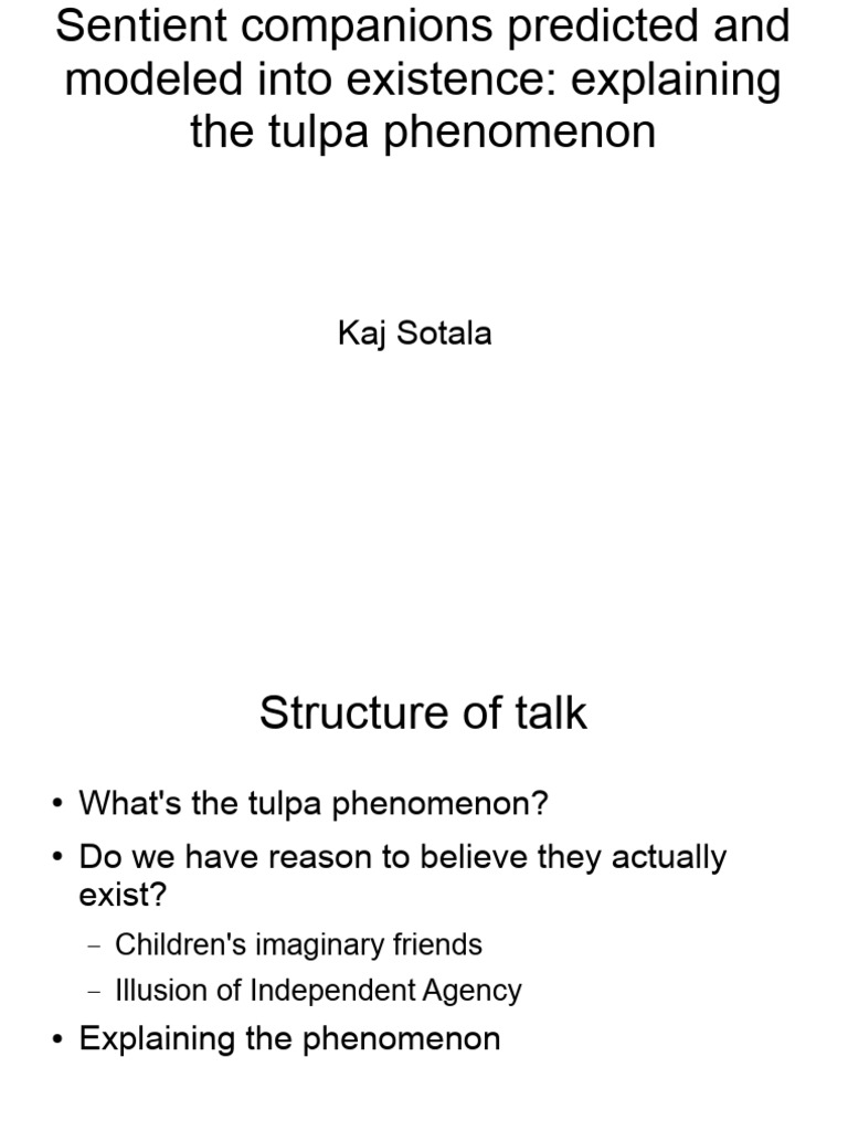 Tulpa TSC 2015 Talk | PDF | Cognition | Behavioural Sciences