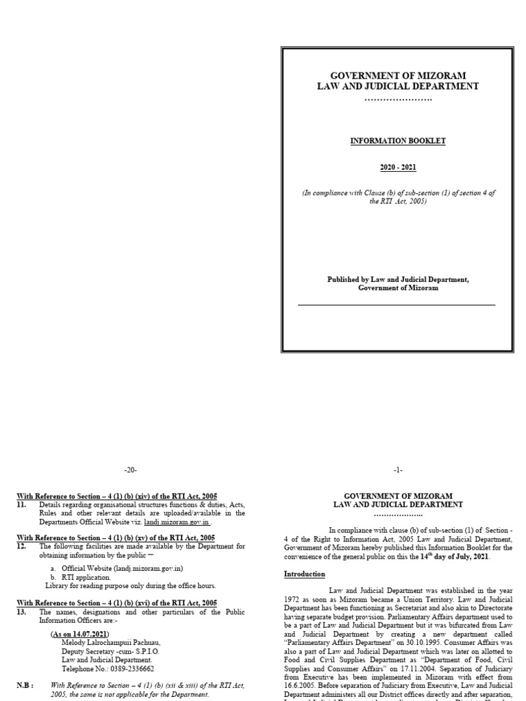 rti-booklet-2020-21 | PDF | Advocate | Government