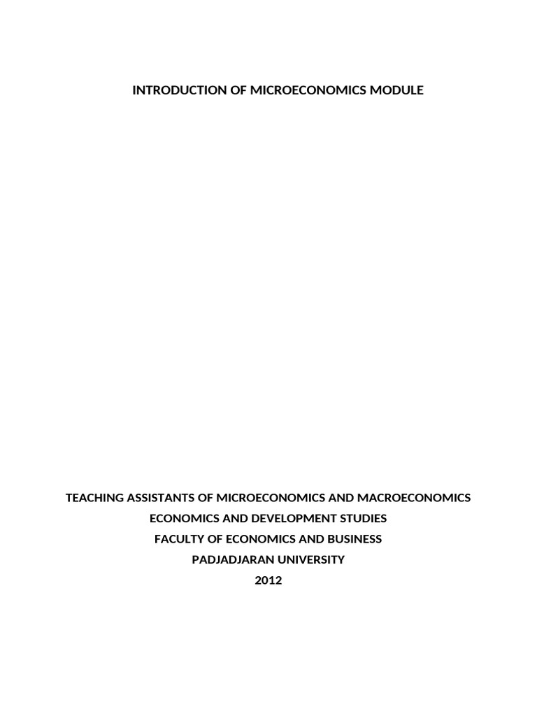 Introduction of Microeconomics Module | PDF | Oligopoly | Demand