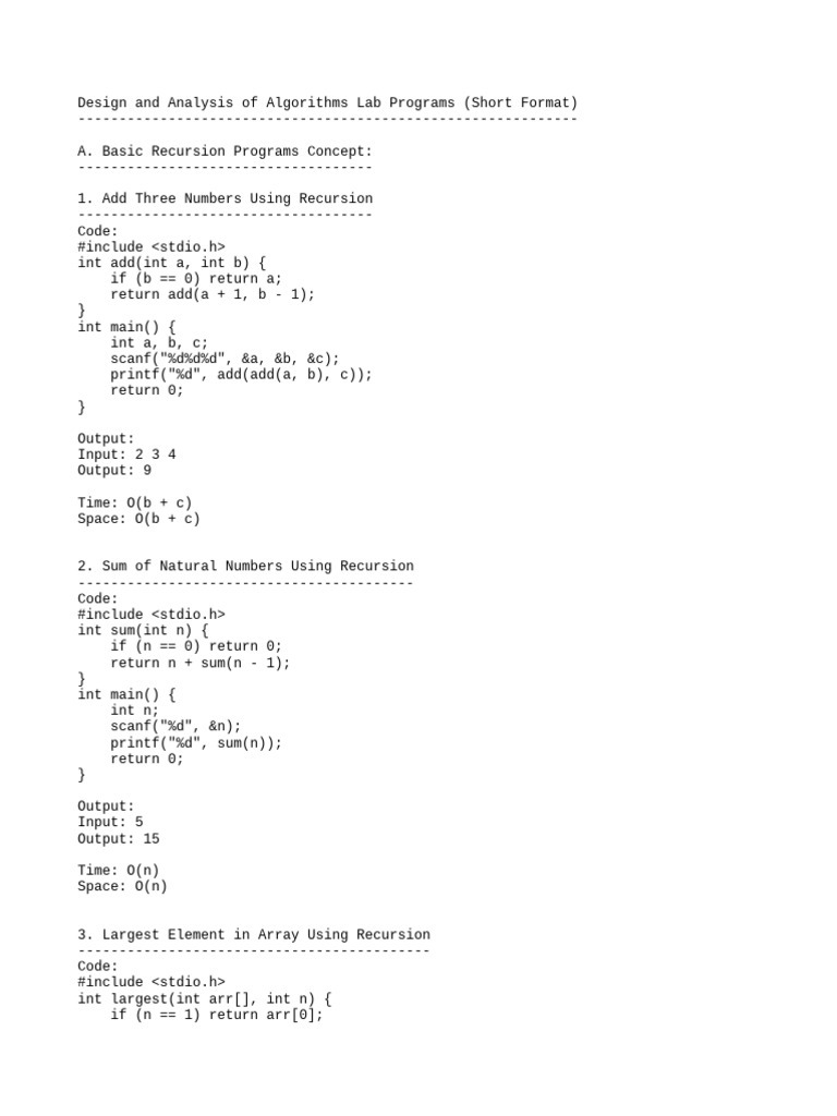 DAA Codes Part1 | PDF