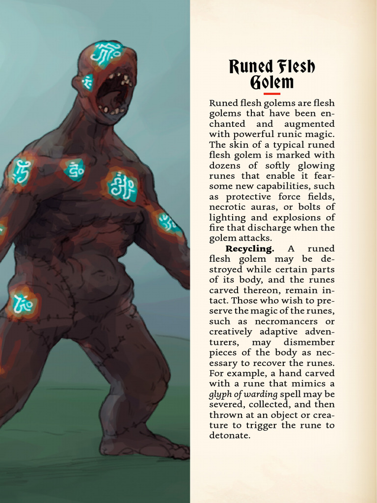 Runed Flesh Golem | PDF