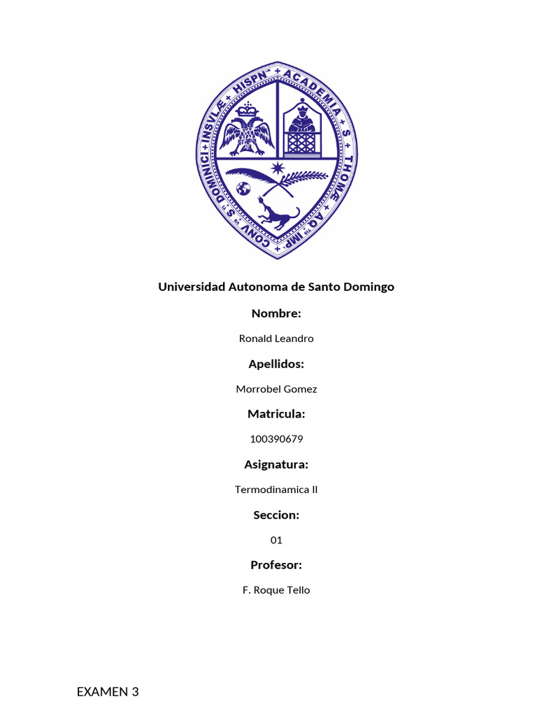 3er Parcial Termo2 | PDF