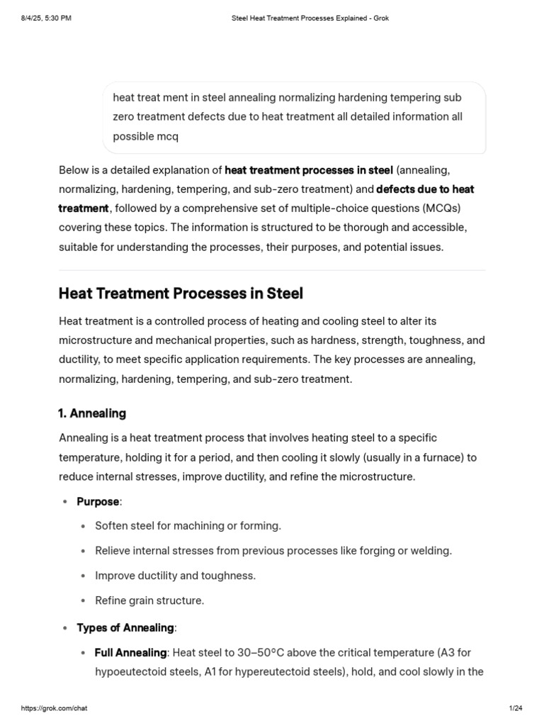 Steel Heat Treatment Processes Explained | PDF | Heat Treating | Steel