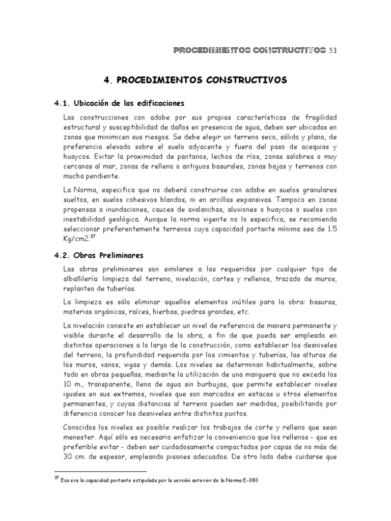 4 Procedimientos Constructivos 1 | PDF | Fundación (Ingeniería) | Hormigón