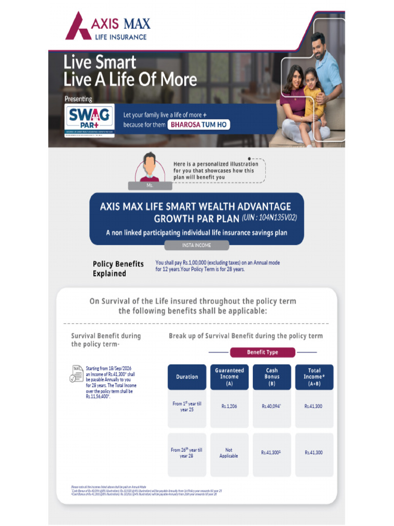 Axis Max Life Insta Income Plan Overview | PDF | Life Insurance | Insurance