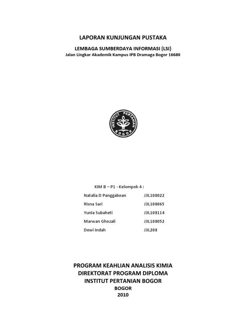 Laporan Kunjungan LSI (IPB) | PDF | Perjalanan