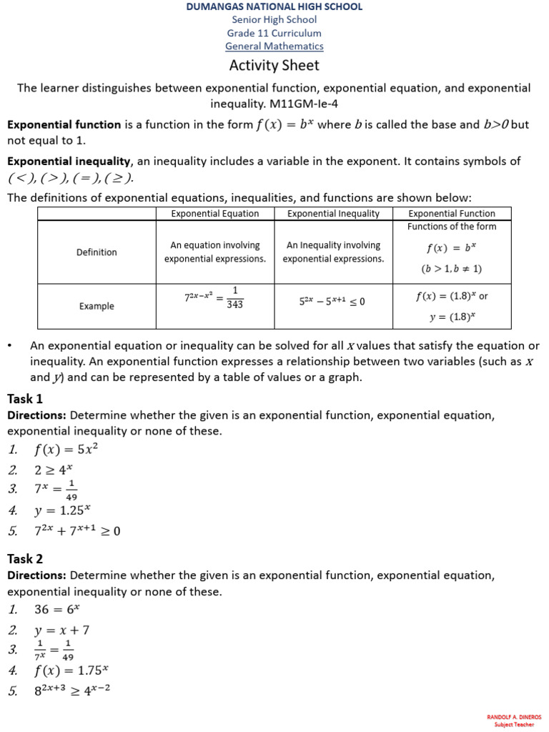 Understanding Exponential Inequalities | PDF | Exponential Function ...