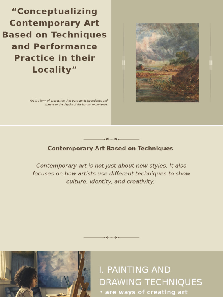 Techniques in Local Contemporary Art | PDF | Paintings | Textiles