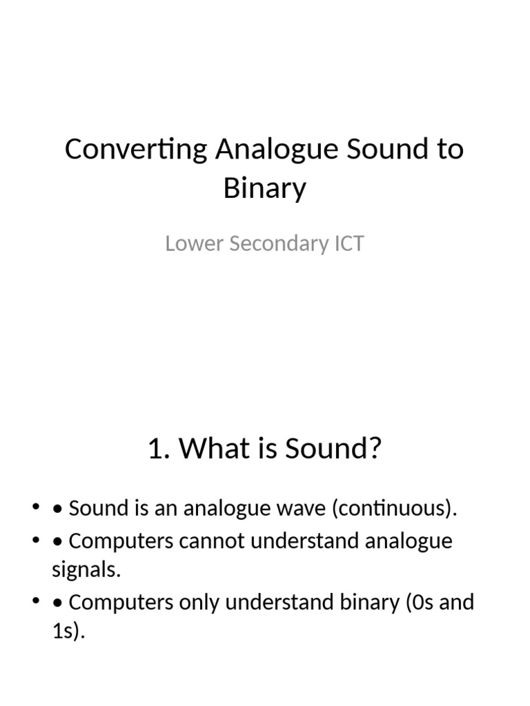 Converting Analogue Sound to Binary | PDF