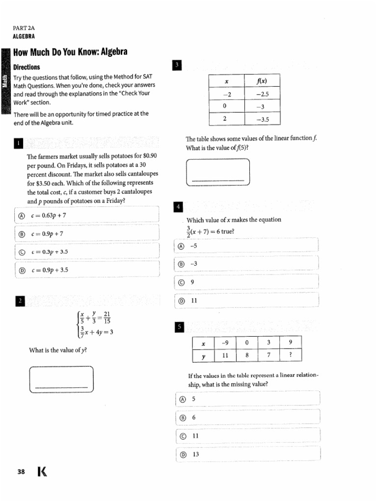 (KP) Algebra Drill | PDF