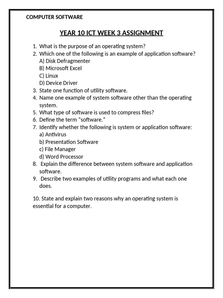 Year 10 Ict Wek 3 Assignment | PDF