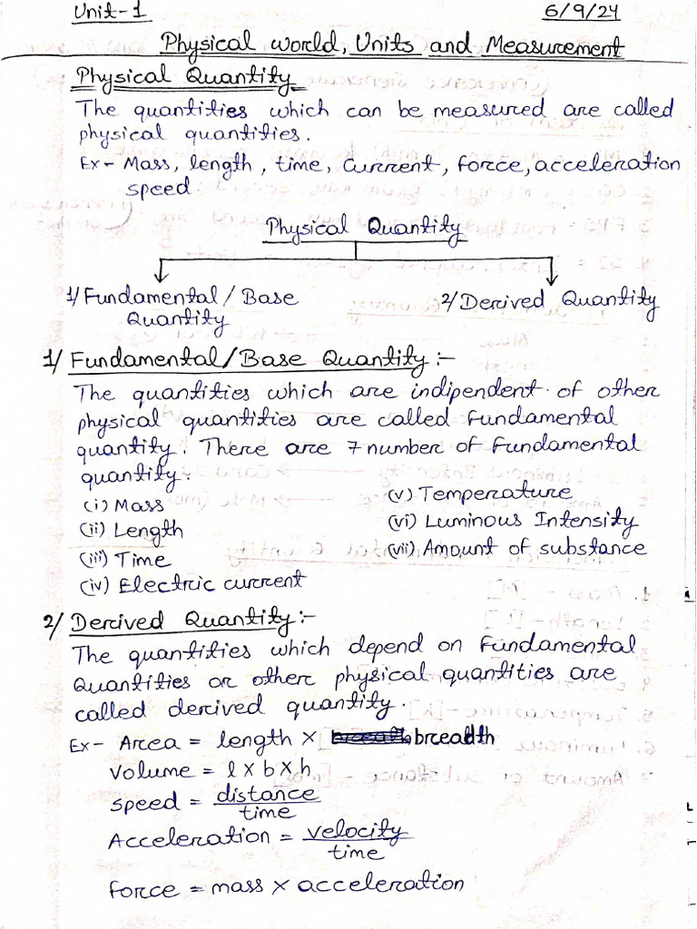 Physics Unit 1 | PDF
