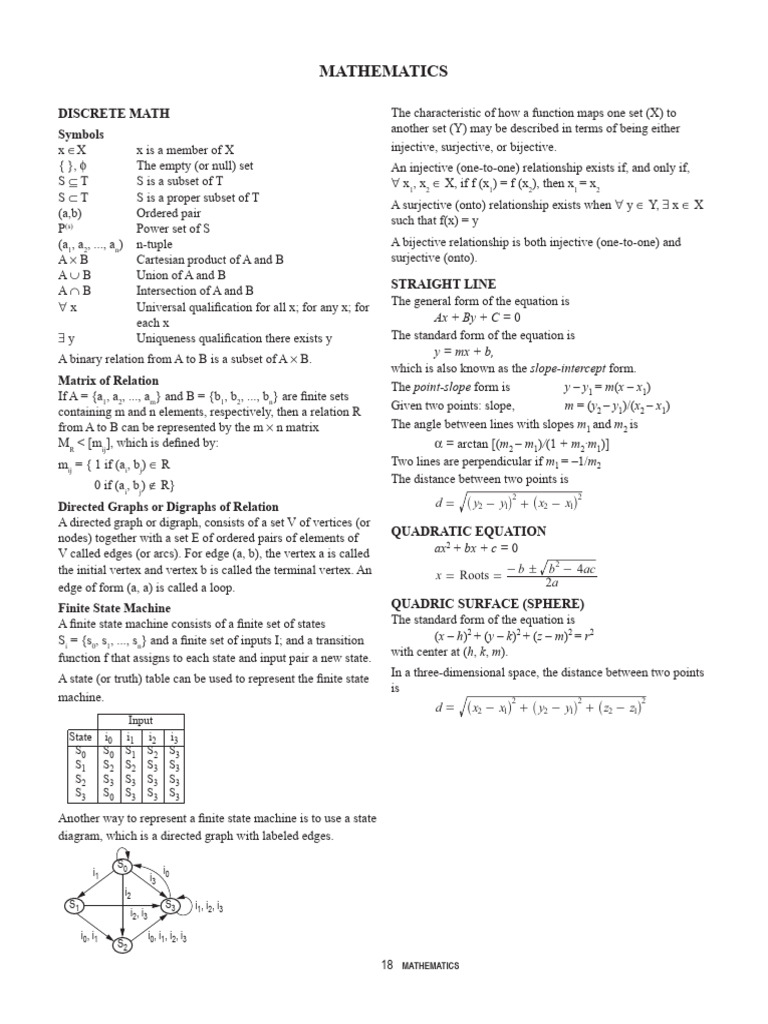 FE Handbook Mathematics ONLY | PDF | Derivative | Curvature