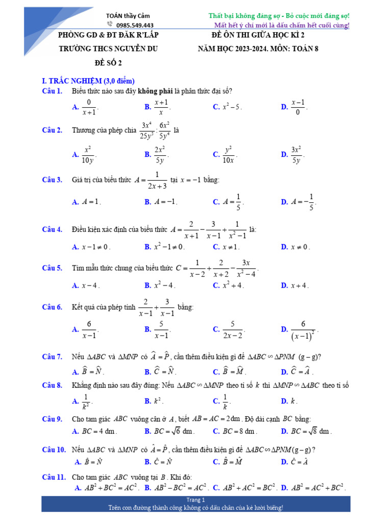 Đề Cương ~ GK2 ~ 27-03-2024 | PDF
