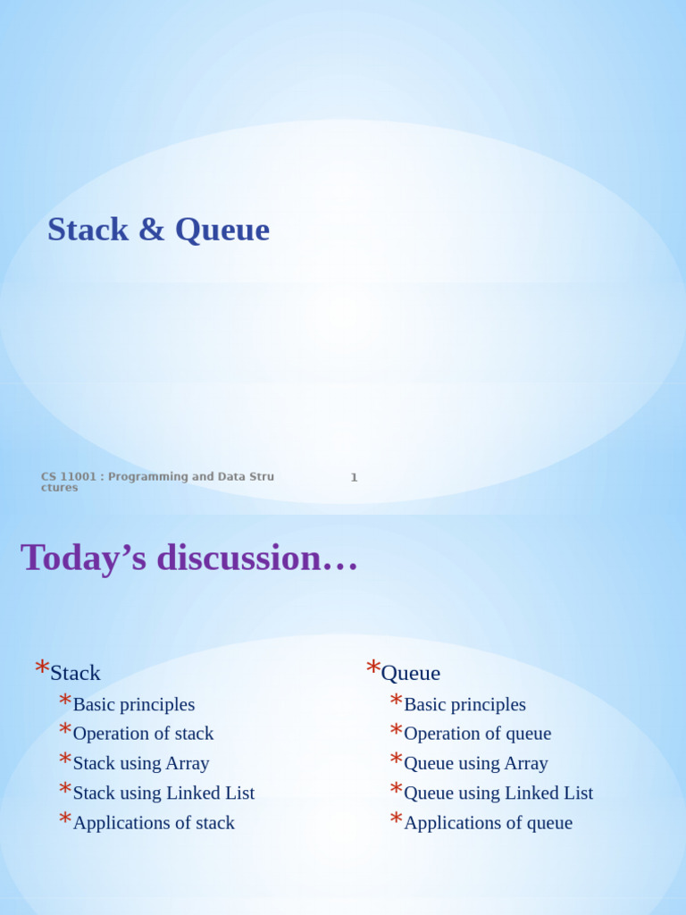 13 Stacks and Queues | PDF | Queue (Abstract Data Type) | Computer ...