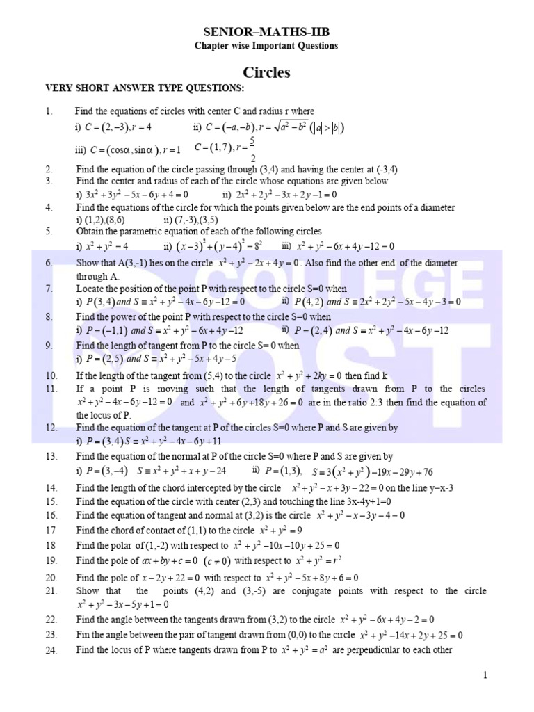 M2b Imp Formulas&Questions | PDF | Ellipse | Circle