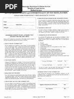 HIV Testing Consent and Information Form | PDF | Diagnosis Of Hiv/Aids ...