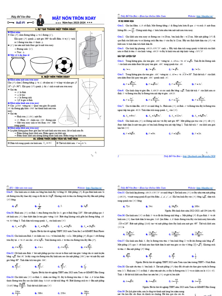 2-1.TaiLieu-MẶT NÓN TRÒN XOAY | PDF