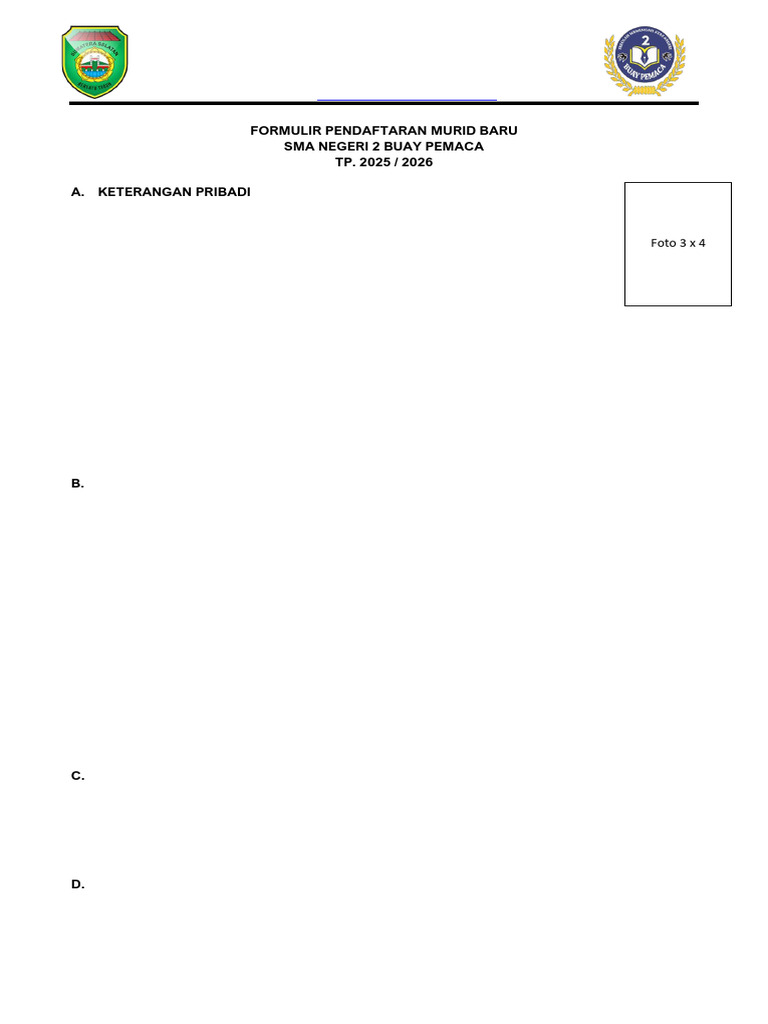 FORMULIR SPMB | PDF