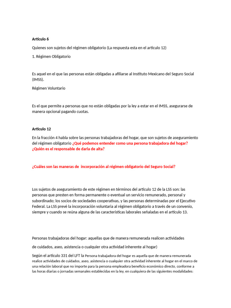 Articulo 12 A 20 Preguntas | PDF | Derecho laboral | Economias