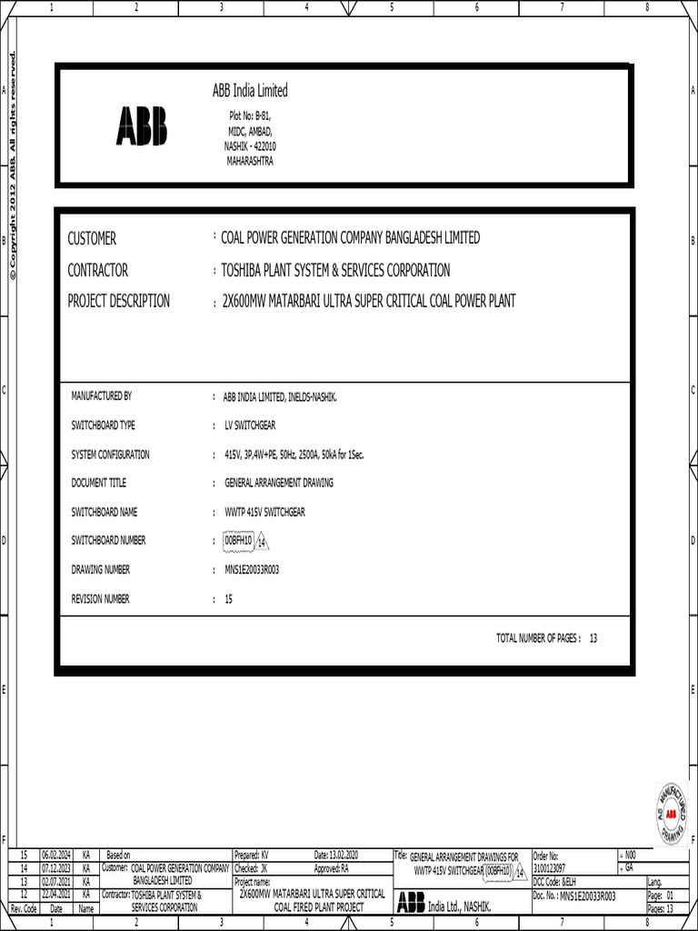 Matarbari Coal Plant 415V Switchgear Design | PDF | Electrical ...