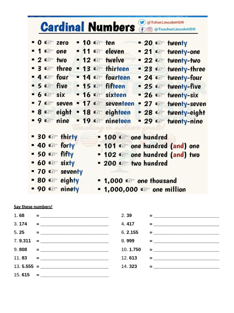 Say These Numbers | PDF
