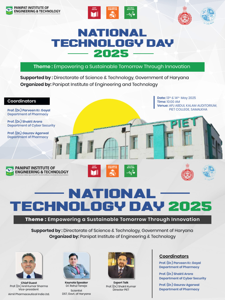 PIET National Technology Day-2025 | PDF