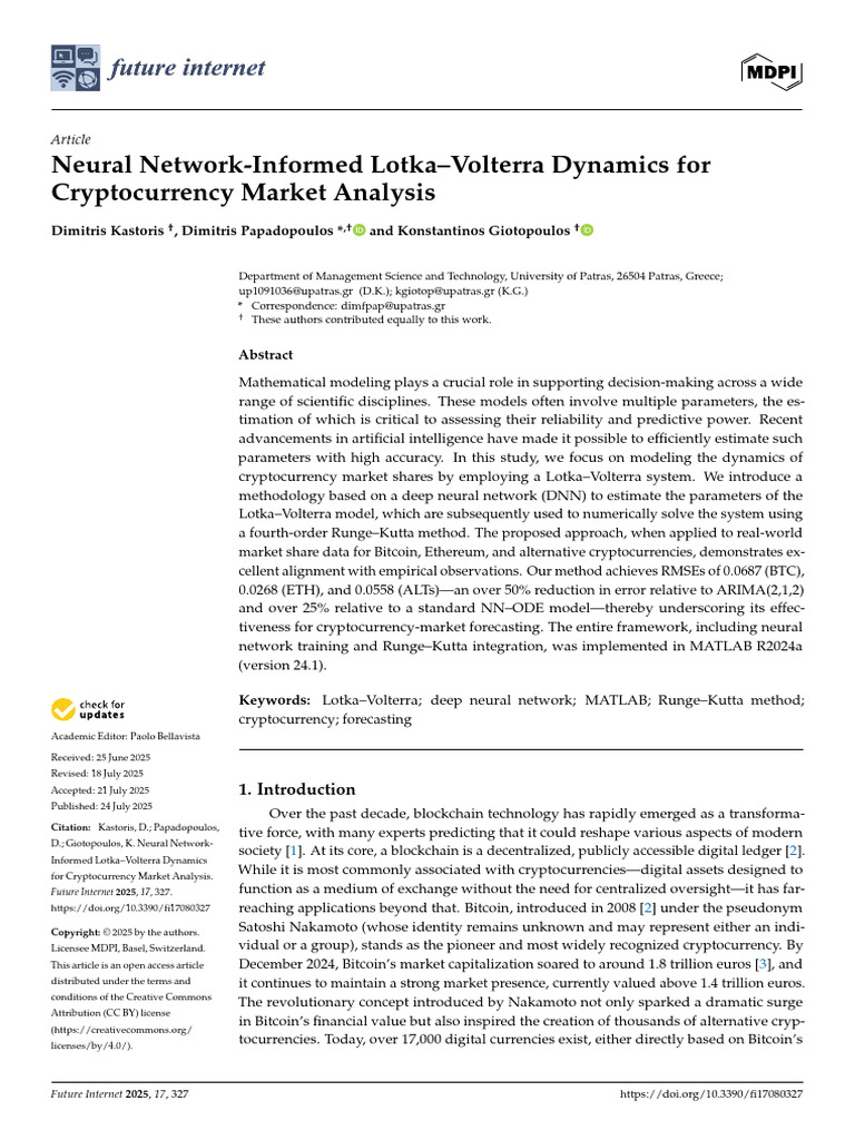 Futureinternet 17 00327 v2 | PDF | Cryptocurrency | Bootstrapping (Statistics)