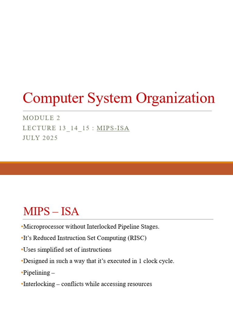 Lecture 13-14-15 Mips - Isa | PDF | Office Equipment | Computer Programming