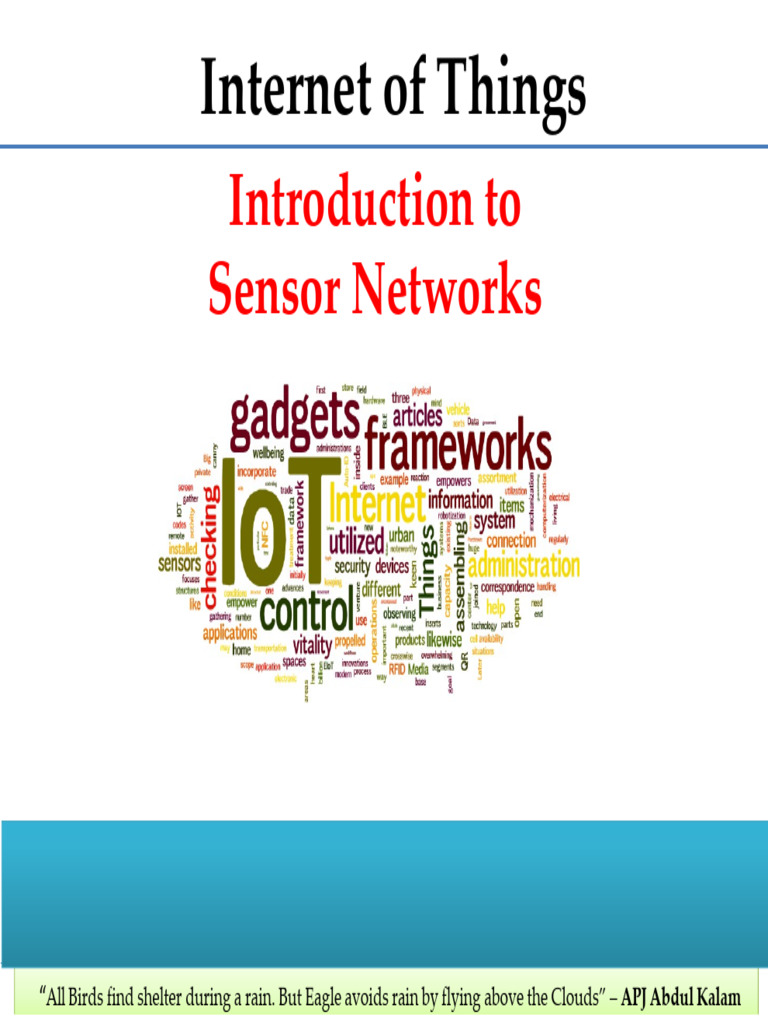 IoT Lecture IoT Sensor Network 6 | PDF | Wireless Sensor Network ...