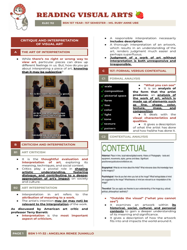 Art Critique and Interpretation Guide | PDF | Liberal Arts Education