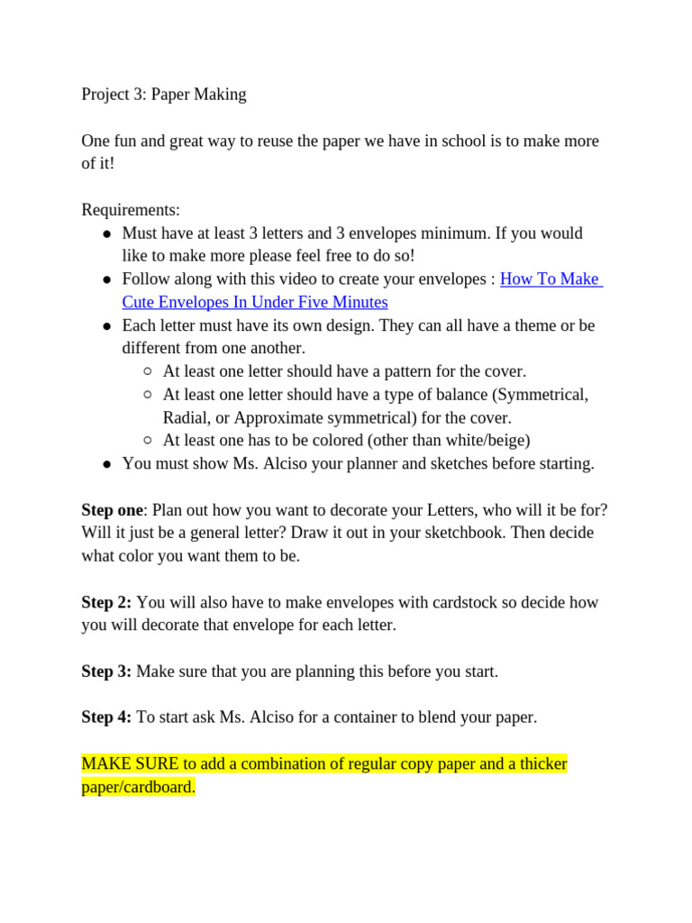 DIY Paper Making Project Guide | PDF