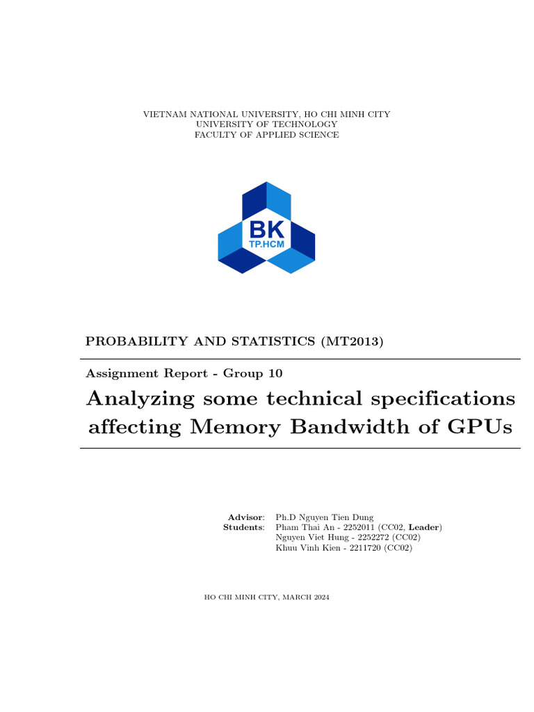 Probability Statistics Report | PDF | Graphics Processing Unit | Dependent And Independent Variables