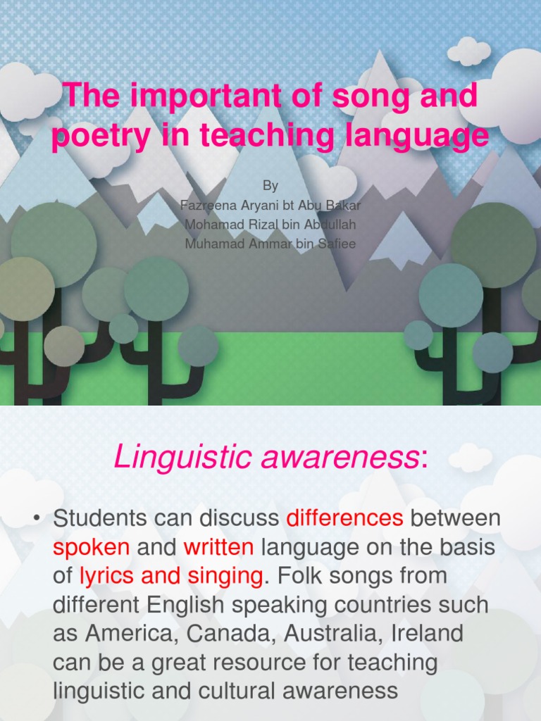 The Important of Song and Poetry in Teaching | PDF | Poetry | Creativity