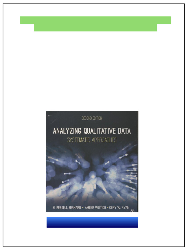 Analyzing Qualitative Data Systematic Approaches Gery Wayne Ryan full chapters instanly | PDF