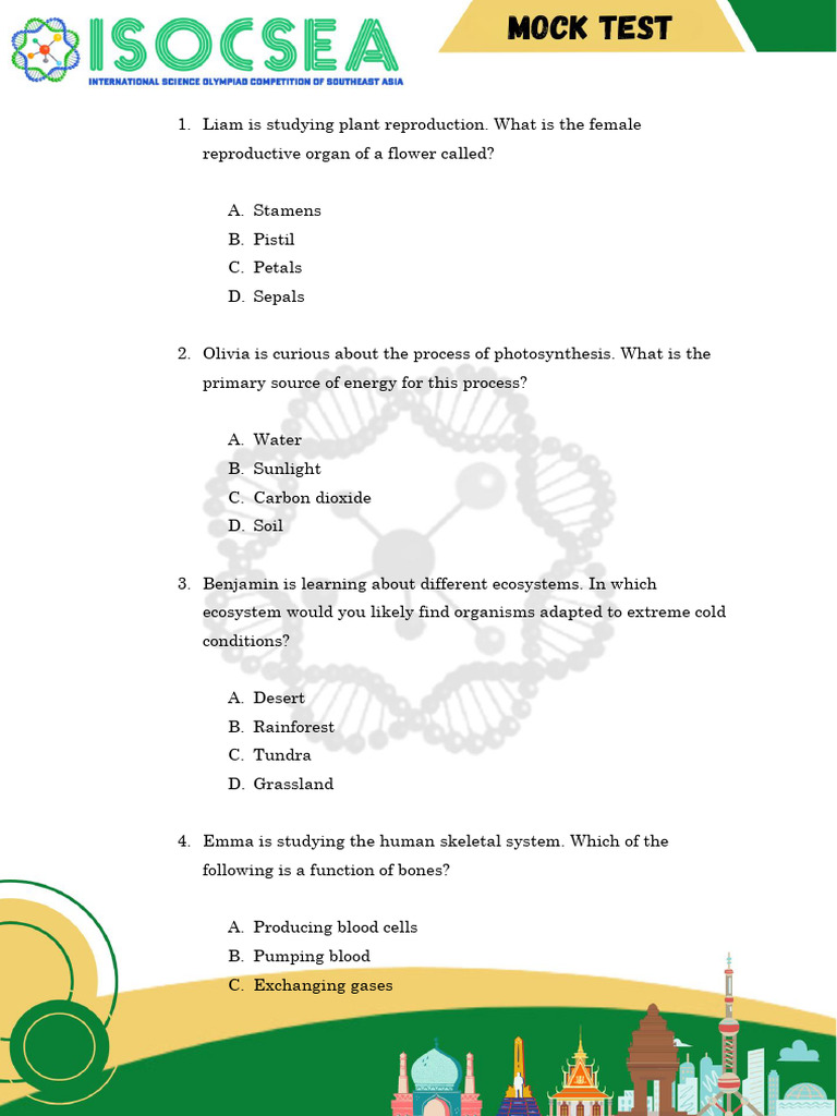 Isocsea-2025-Primary 5-Sample Test | PDF | Sun | Moon
